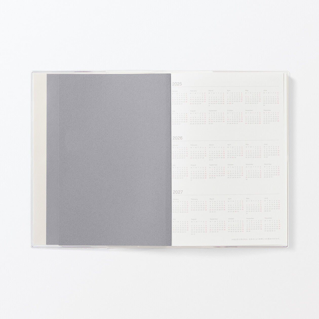 Buy MUJI 2026 Monthly/Weekly Planner (Mon - Sun) - B6