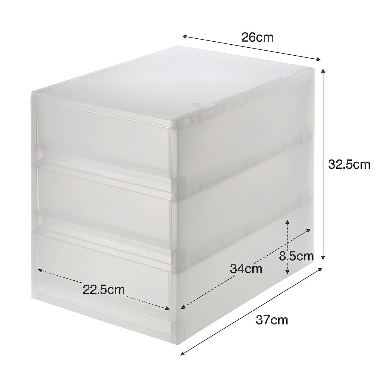 Buy MUJI Polypropylene Storage Case - Shallow (3 Drawers)