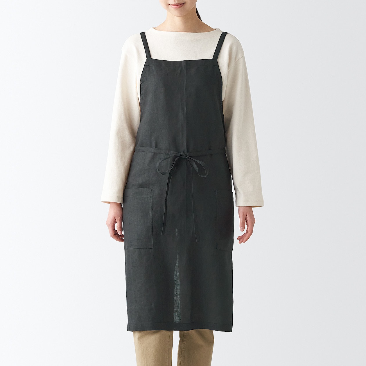 Buy MUJI Plain Weave Linen Cross Back Apron