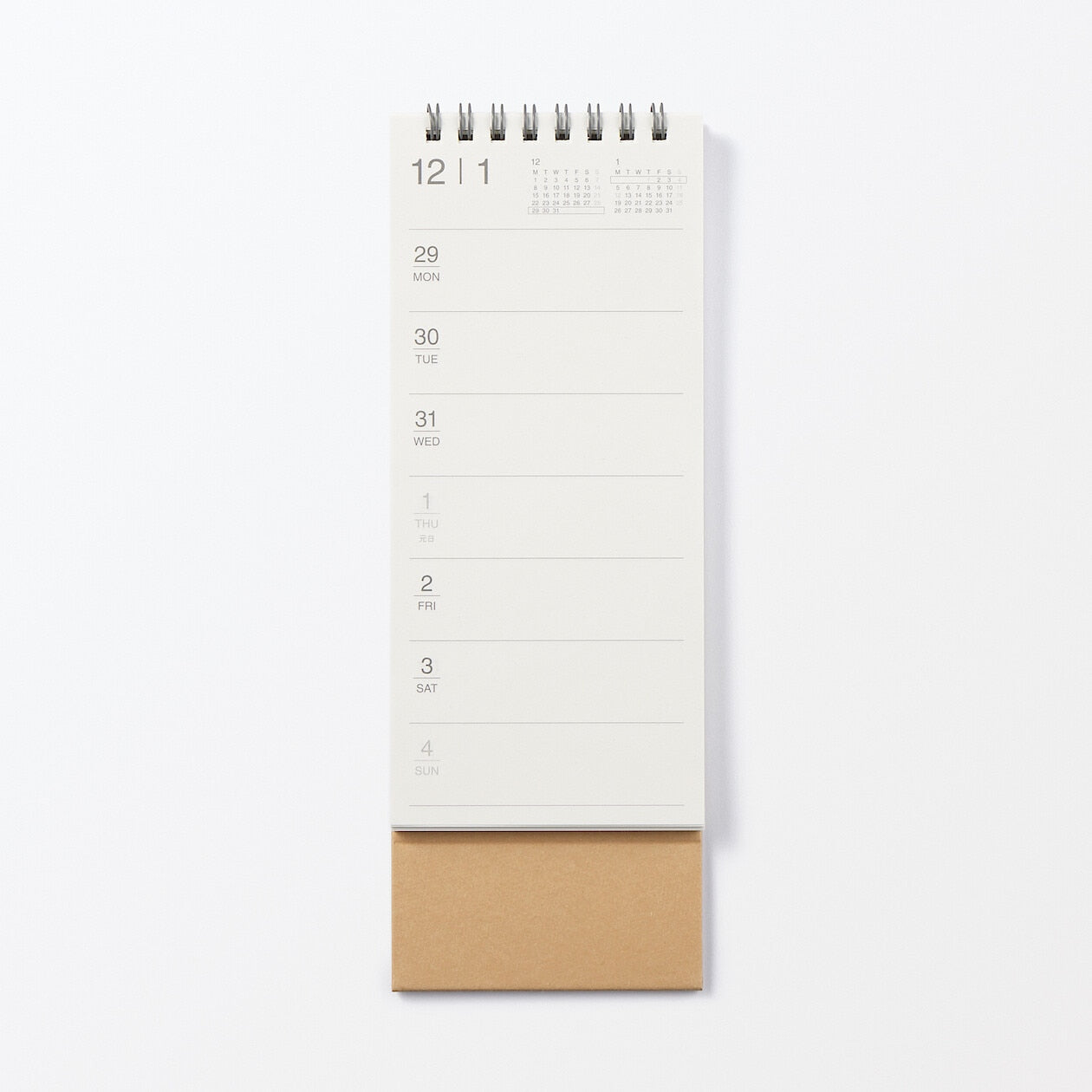 Buy MUJI 2026 Vertical Weekly Desktop Calendar (Mon - Sun)
