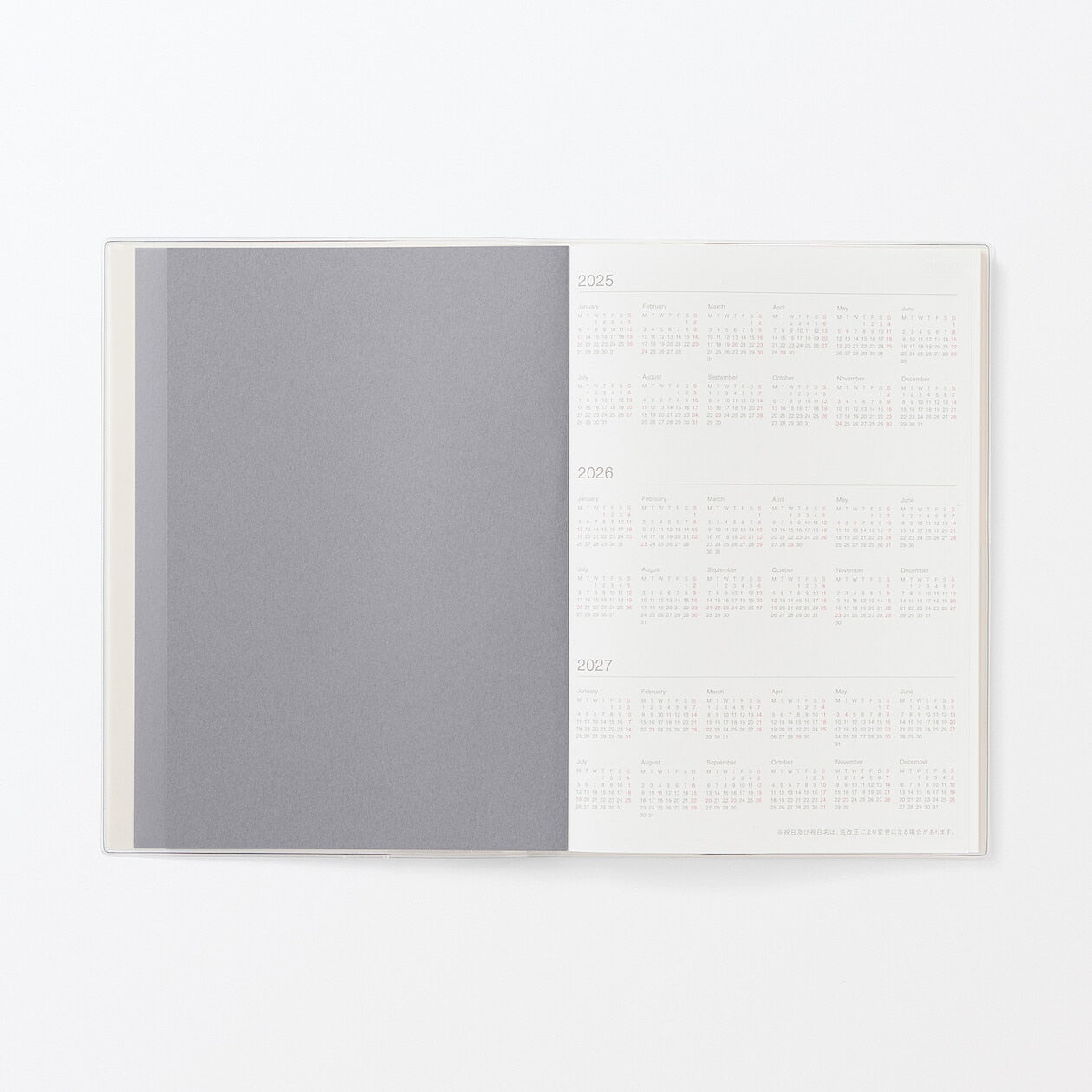 Buy MUJI 2026 Monthly/Weekly Planner (Mon - Sun) - A5
