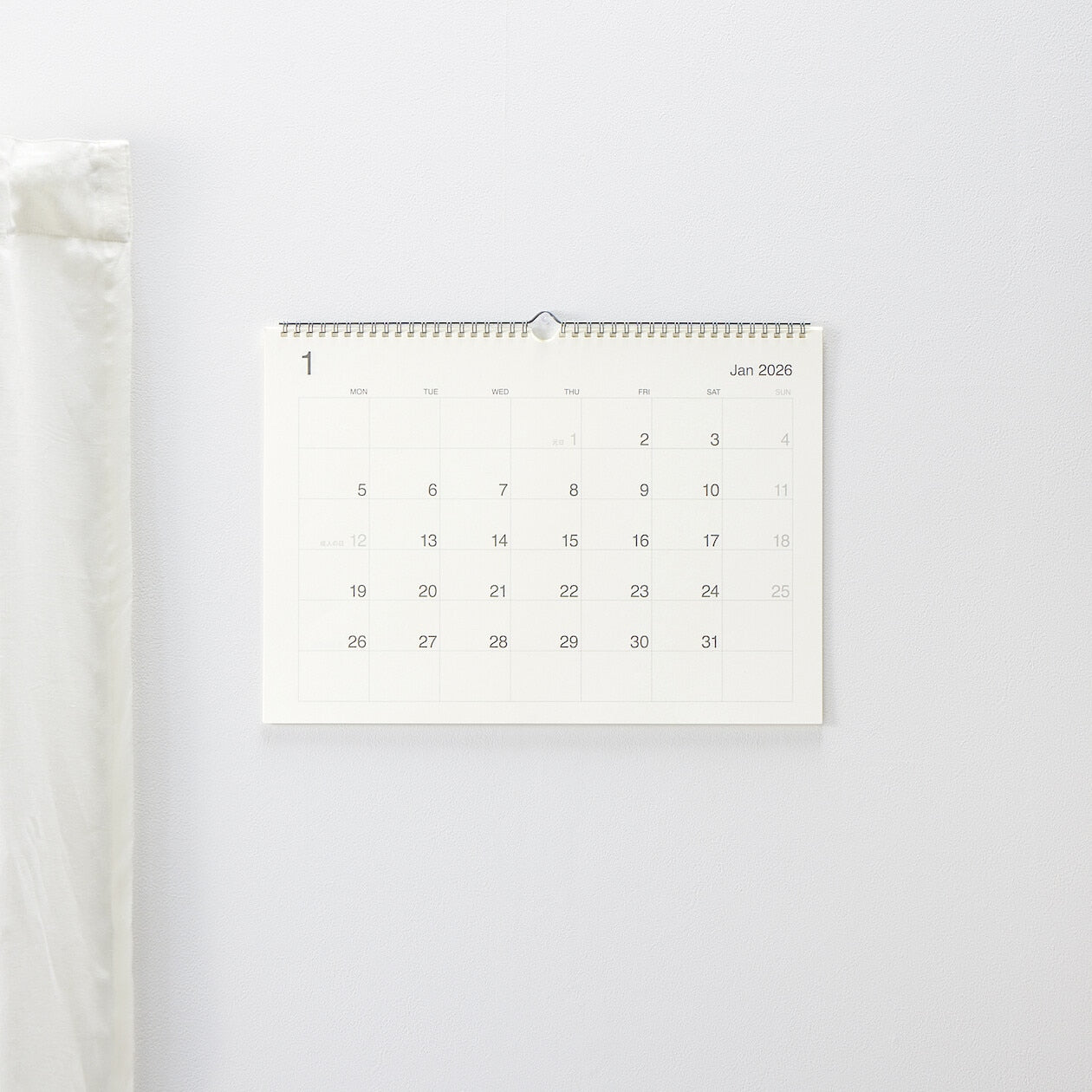 Buy MUJI 2026 Wall Calendar (Mon - Sun) - A3