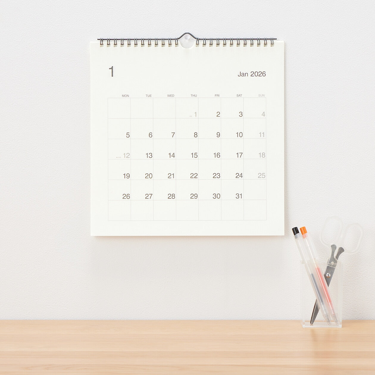 Buy MUJI 2026 Large Wall Calendar (Mon - Sun)