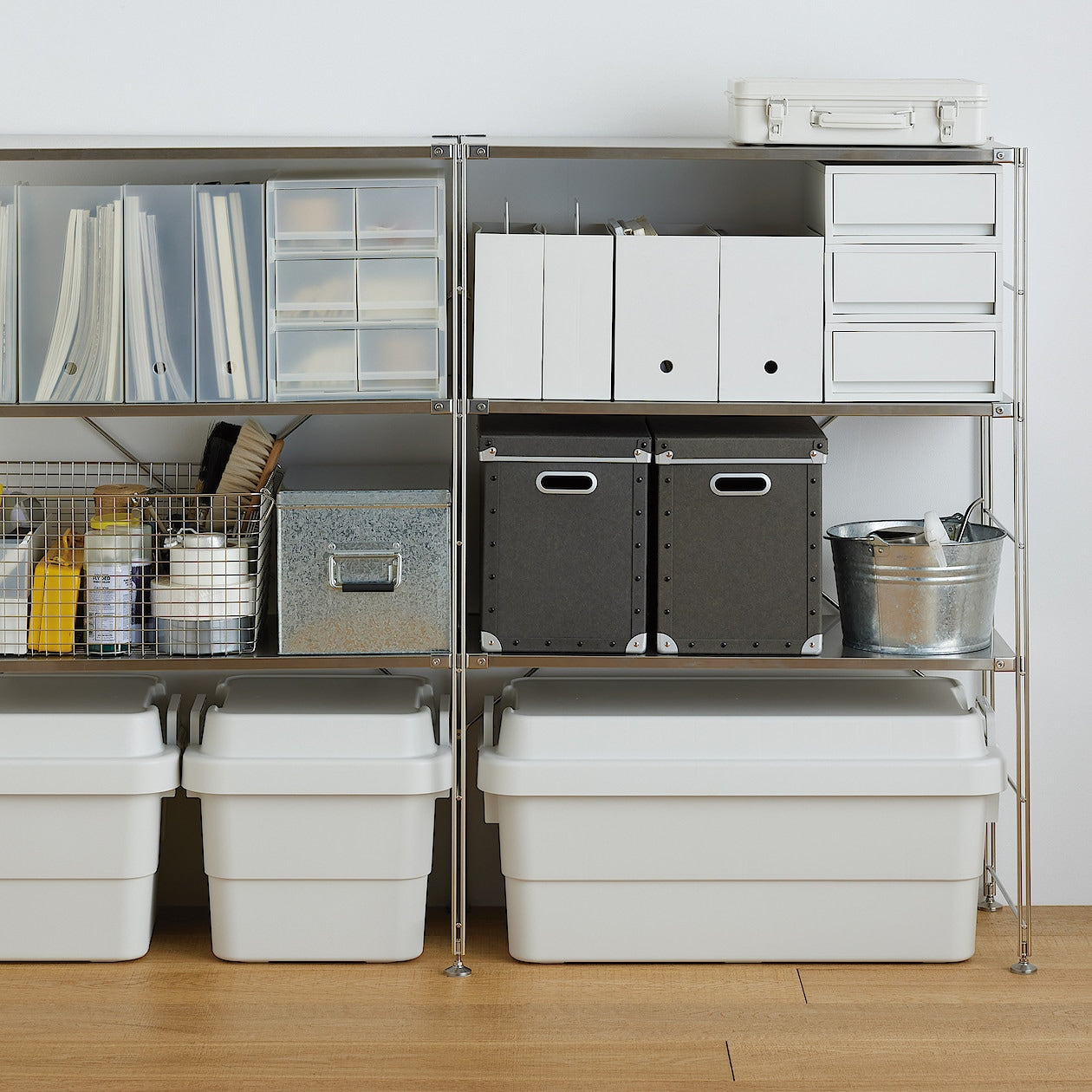 Buy MUJI White Grey Polypropylene Storage Case Drawer - Shallow