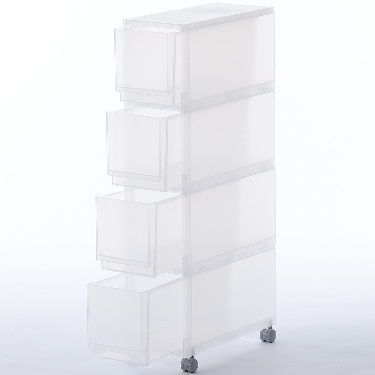 Buy MUJI Polypropylene Shelf with Caster (4 Tier)