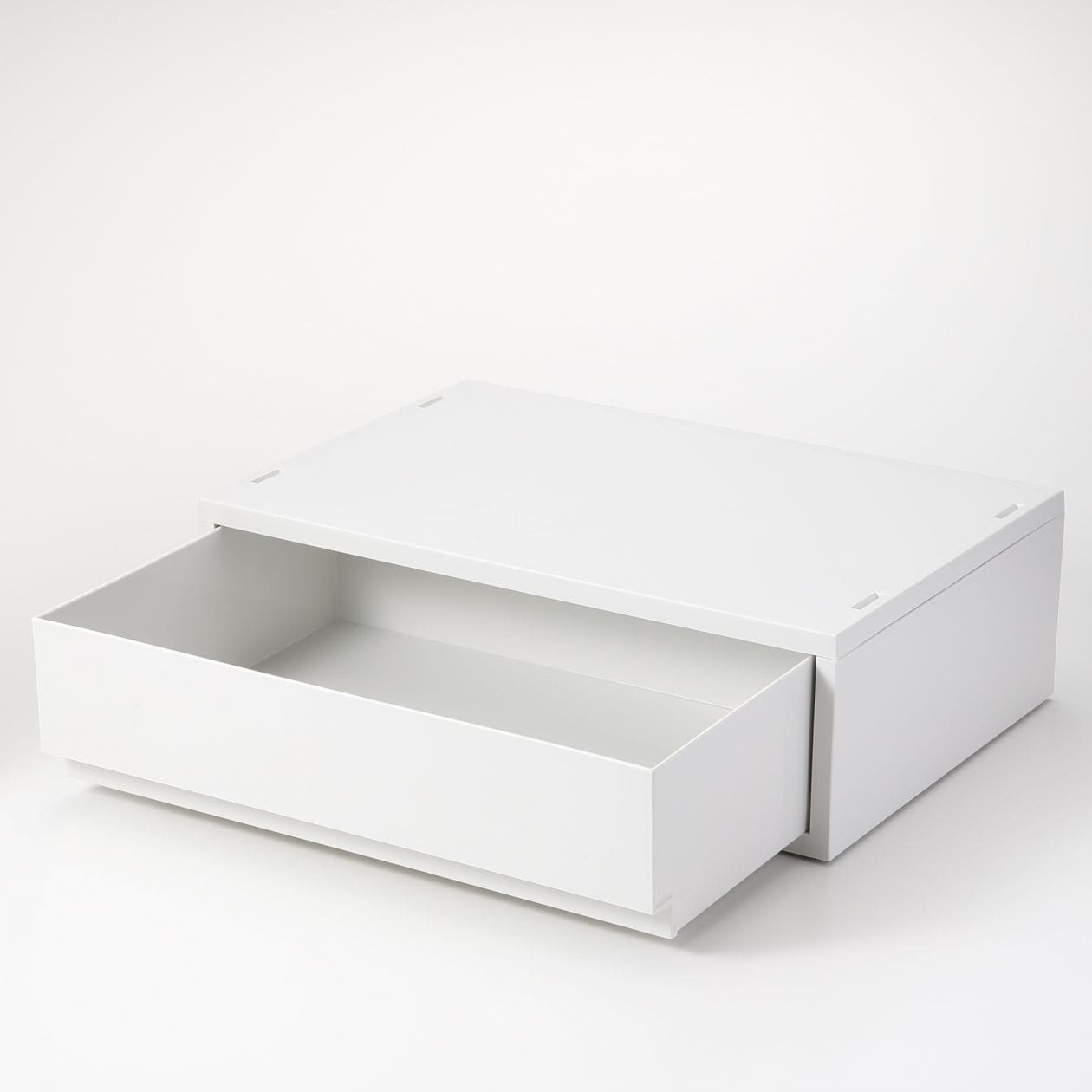 Buy MUJI White Grey Polypropylene Storage Case Wide - Shallow