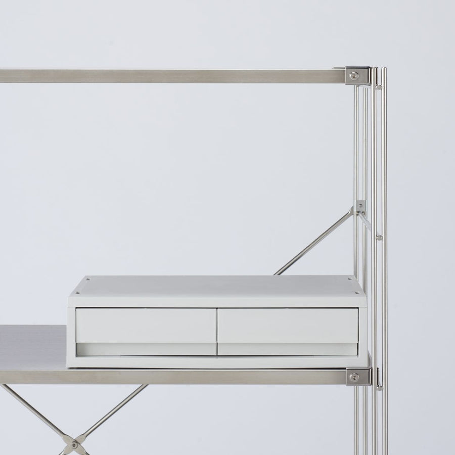 Buy MUJI 2-Drawer White Grey Polypropylene Storage Case Wide - Extra ...