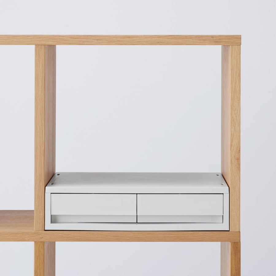 Buy MUJI 2-Drawer White Grey Polypropylene Storage Case Wide - Extra ...